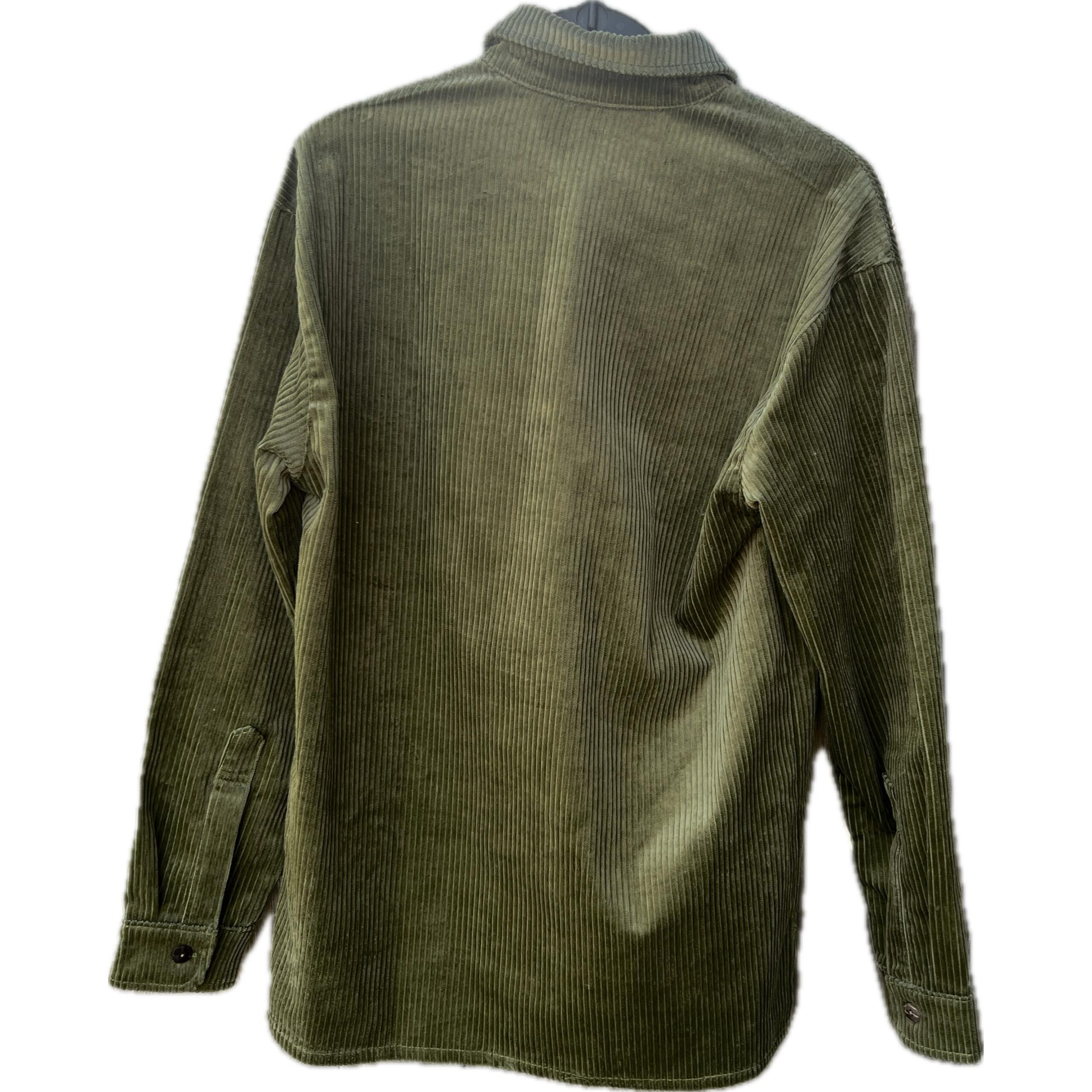ATLANTIC SURF Corduroy Long Sleeve Shirt - Olive Green - Atlantic Surf Co.
